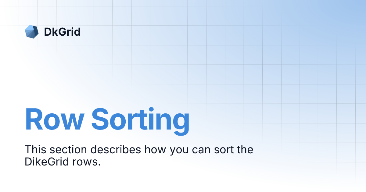 Row Sorting | DkGrid