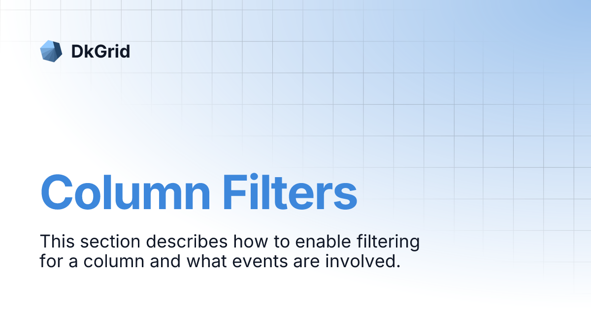 Column Filters | DkGrid