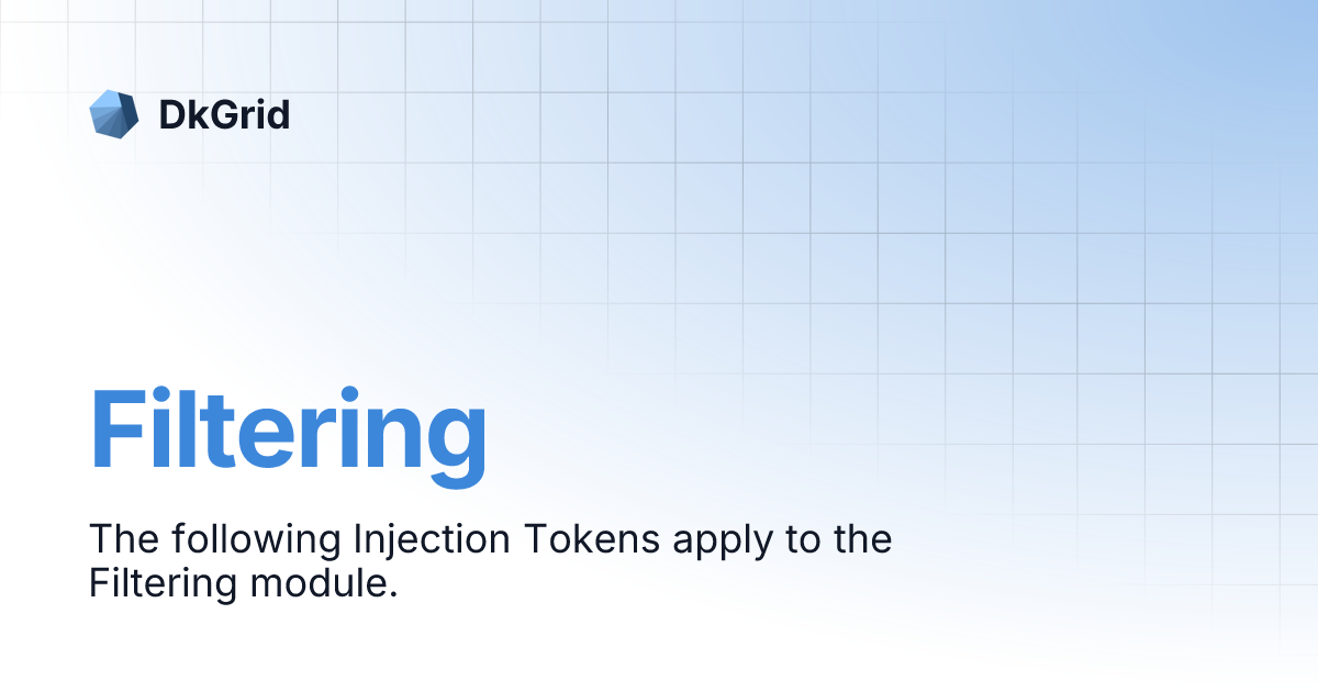 Filtering | DkGrid